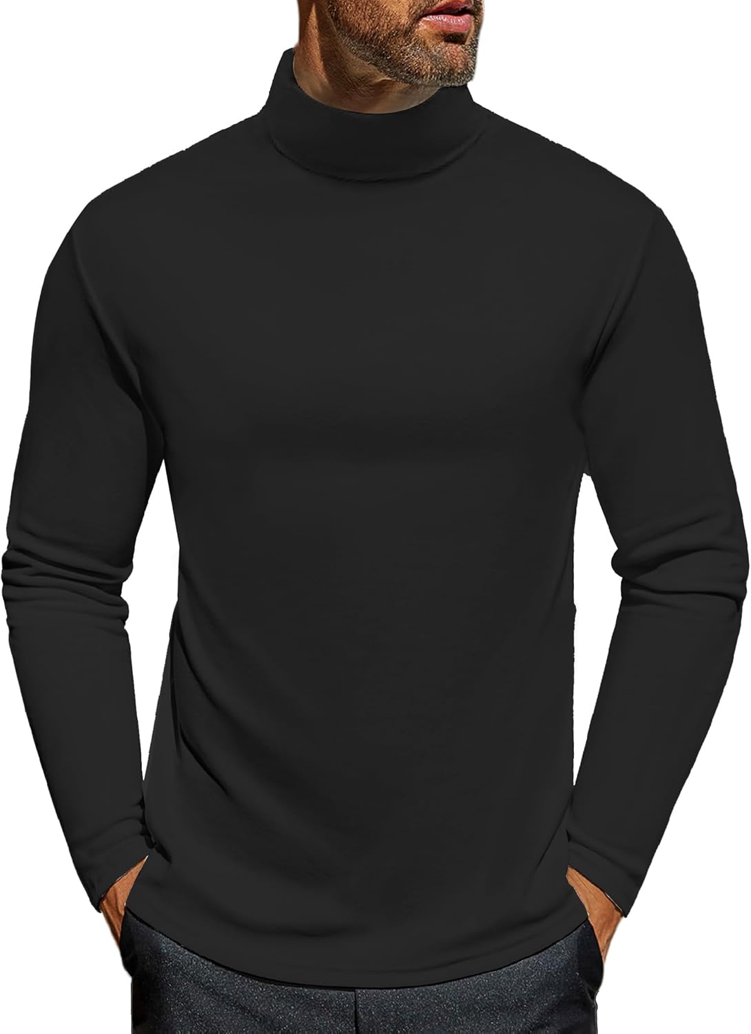 Amazon.com: Ekouaer Men's Turtleneck Long Sleeve Turtle Neck Shirts ...
