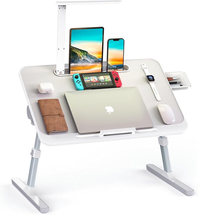 Amazon.com: LASTOOLS Bed Table with Led Light, Lap Desk for Laptop ...