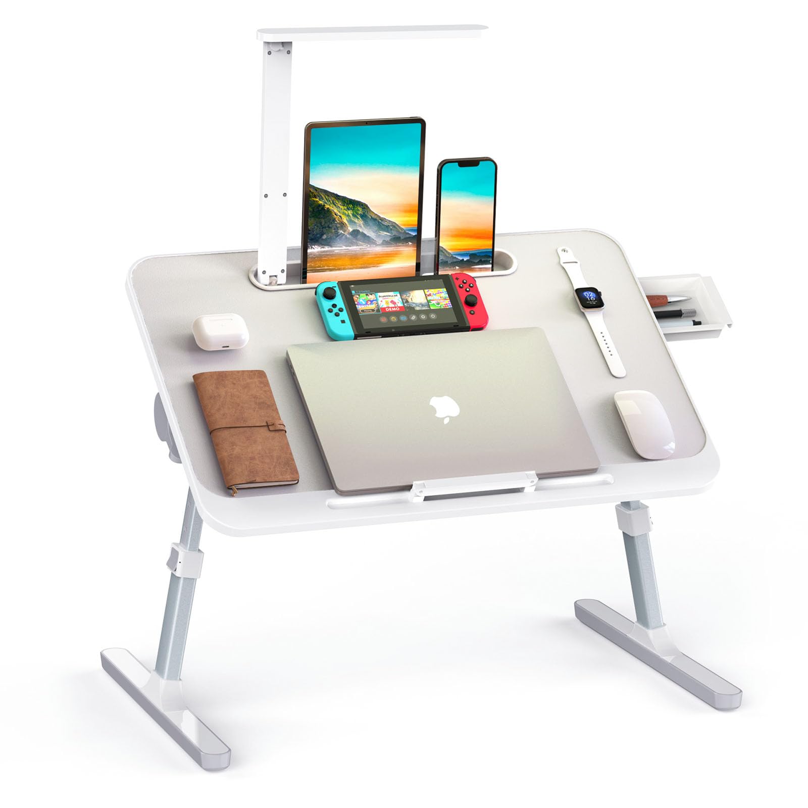 Amazon.com: LASTOOLS Bed Table with Led Light, Lap Desk for Laptop ...