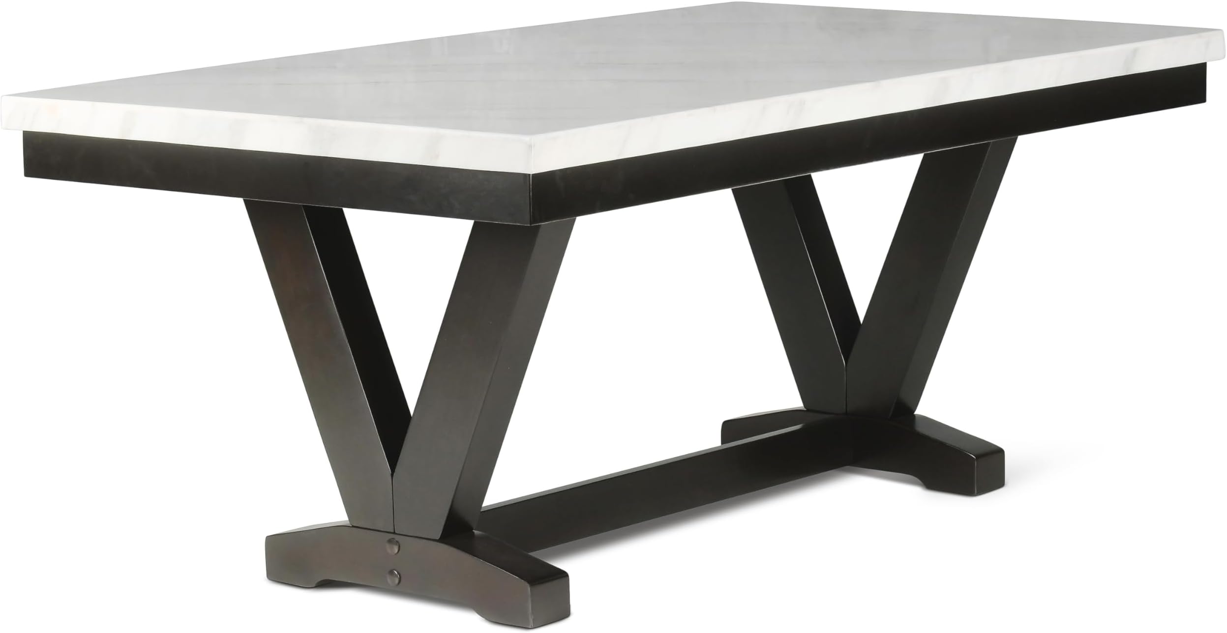 Amazon.com - Steve Silver Furniture Finley White Marble Top Dining ...