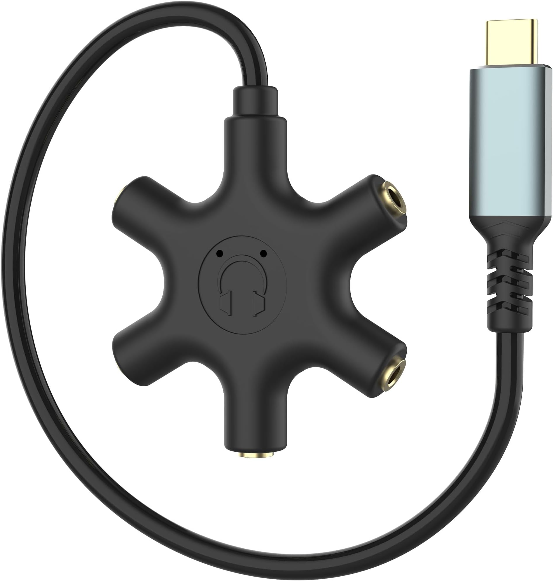 Amazon.com: sovunis USB C Headphone Splitter USB C to 3.5mm 5-Jack ...