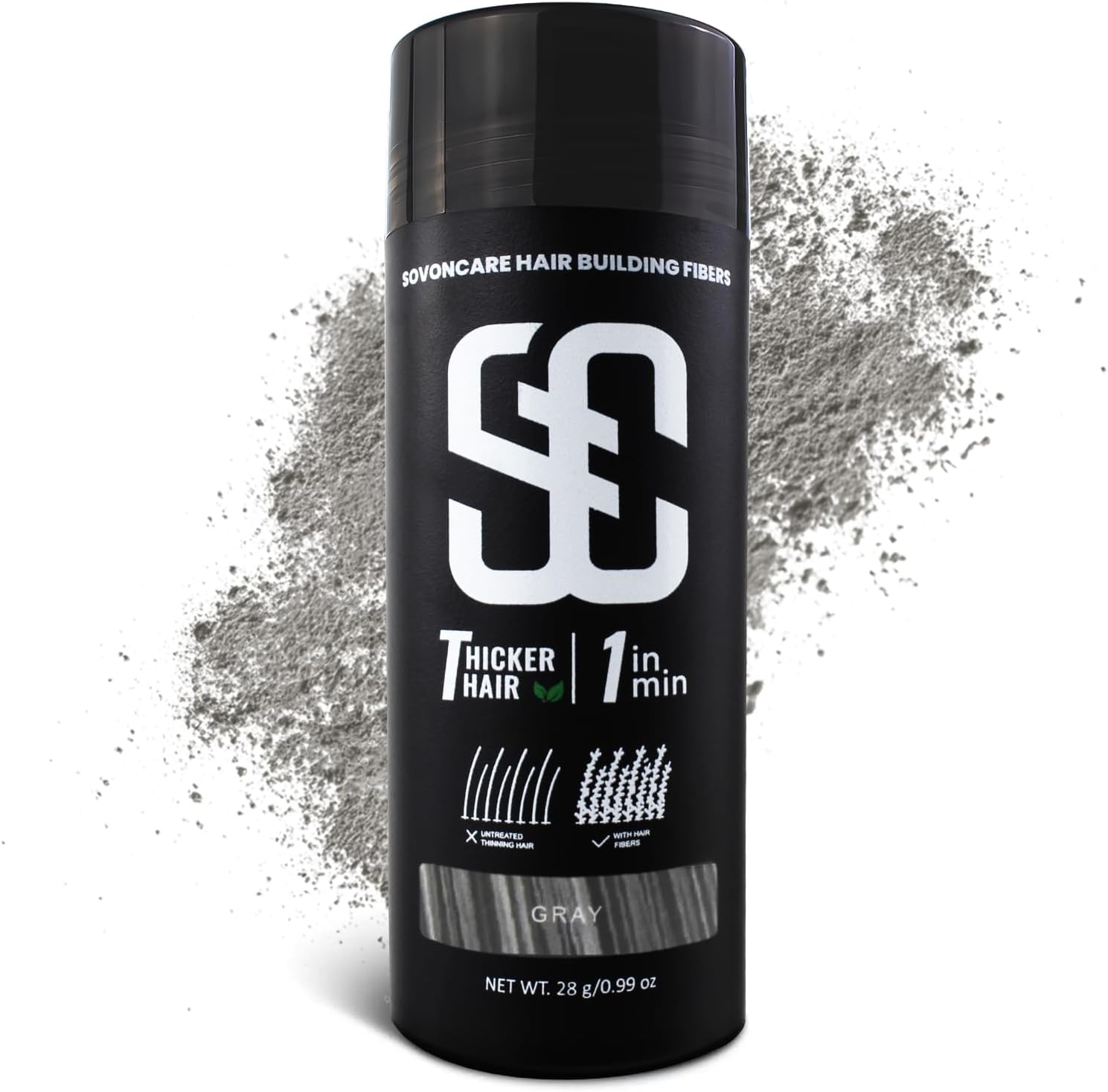 Amazon.com: SOVONCARE Hair Fibers for Thinning Hair Gray, Hair Building ...