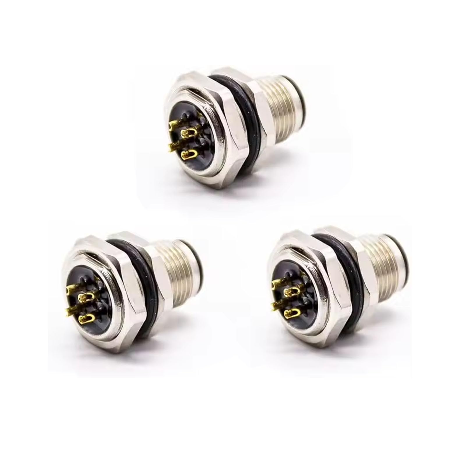 Amazon.com: 3 Pcs Connector M12 4 Pin A Code Male Shiled Blukhead ...