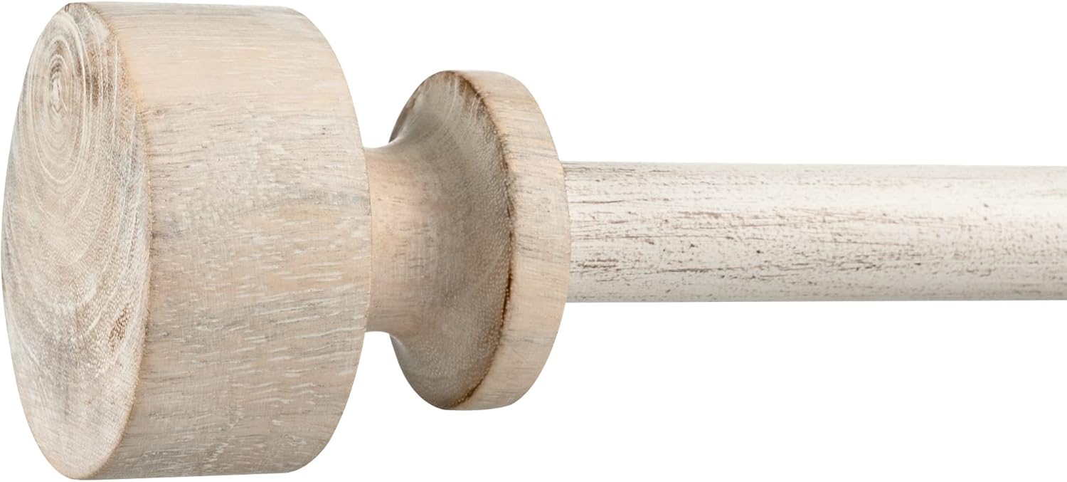 Amazon.com: Iris Modern Farmhouse Weathered White Oak Wood Curtain Rod ...