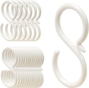 Amazon.com: 20Pcs Secure Plastic S-Hooks, Flexible Neck for Easy Lock ...