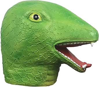 Amazon.com: Green Snake Head Mask Halloween Party Costume Funny Snake ...