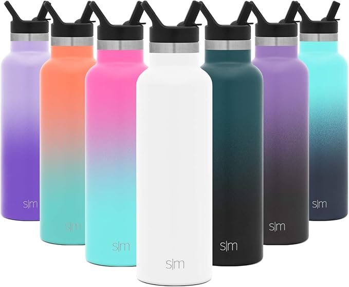 Amazon.com: Simple Modern Water Bottle with Narrow Mouth Straw Lid ...