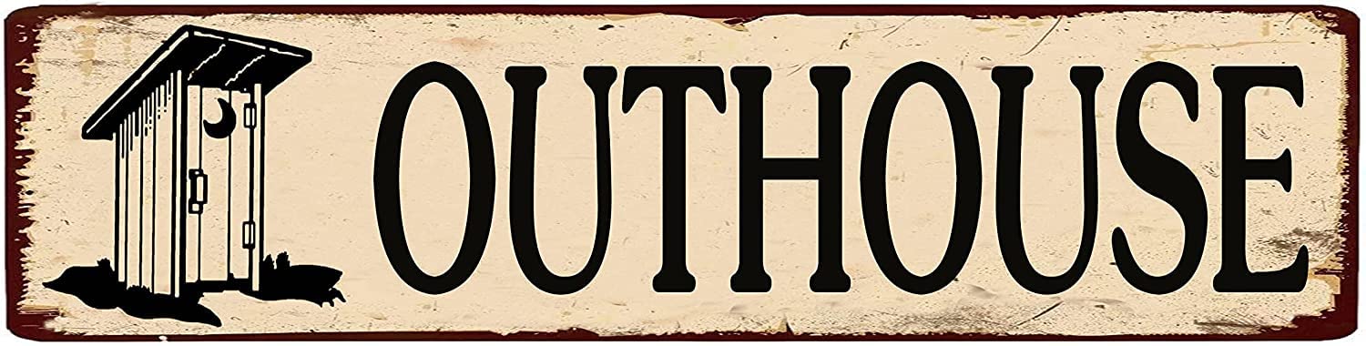 Amazon.com: ICRAEZY Outhouse Metal Sign Home Door Decortion ...