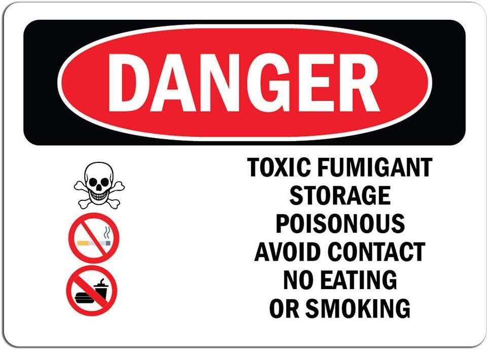 Amazon.com : Danger Sign - Toxic Fumigant Storage Poisonous | Label ...