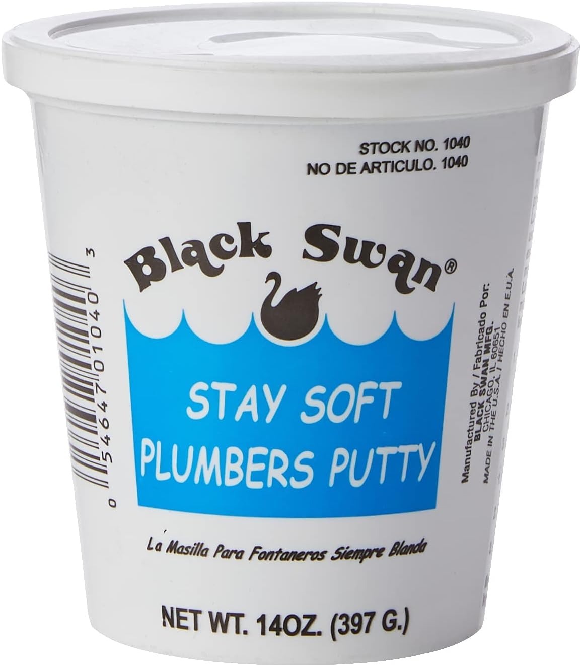Black Swan 01040 Stay Soft Plumbers Putty, 14 oz White - Molding ...