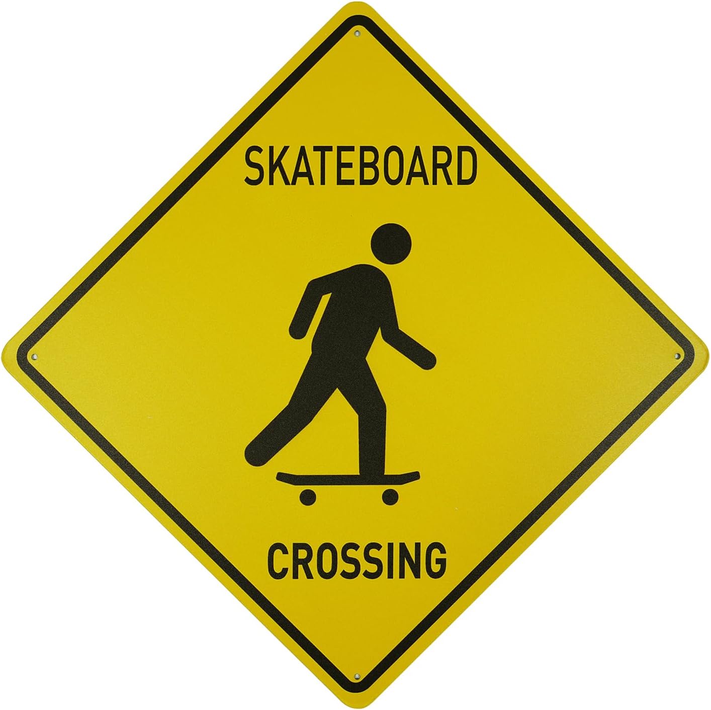 BTHUKO Skateboarder Crossing Sign Zone Xing | Indoor/Outdoor | 12 ...