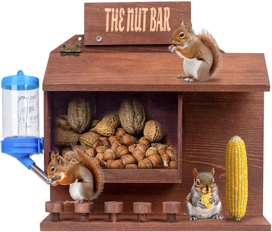 Amazon.com : Squirrel Feeder Table,Wood Squirrel Picnic Table,Squirrel ...