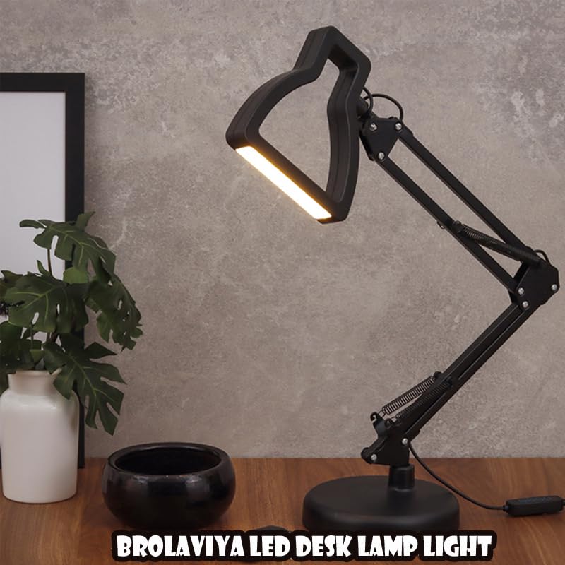 BROLAVIYA Heavy Base Tabletop 12w LED Desk Lamp Light Stand with Metal ...