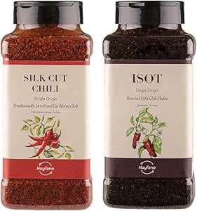 ISOT - Urfa Chili Flakes - 460 gr & Pul Biber I Silk Cut Chili - 450 gr ...