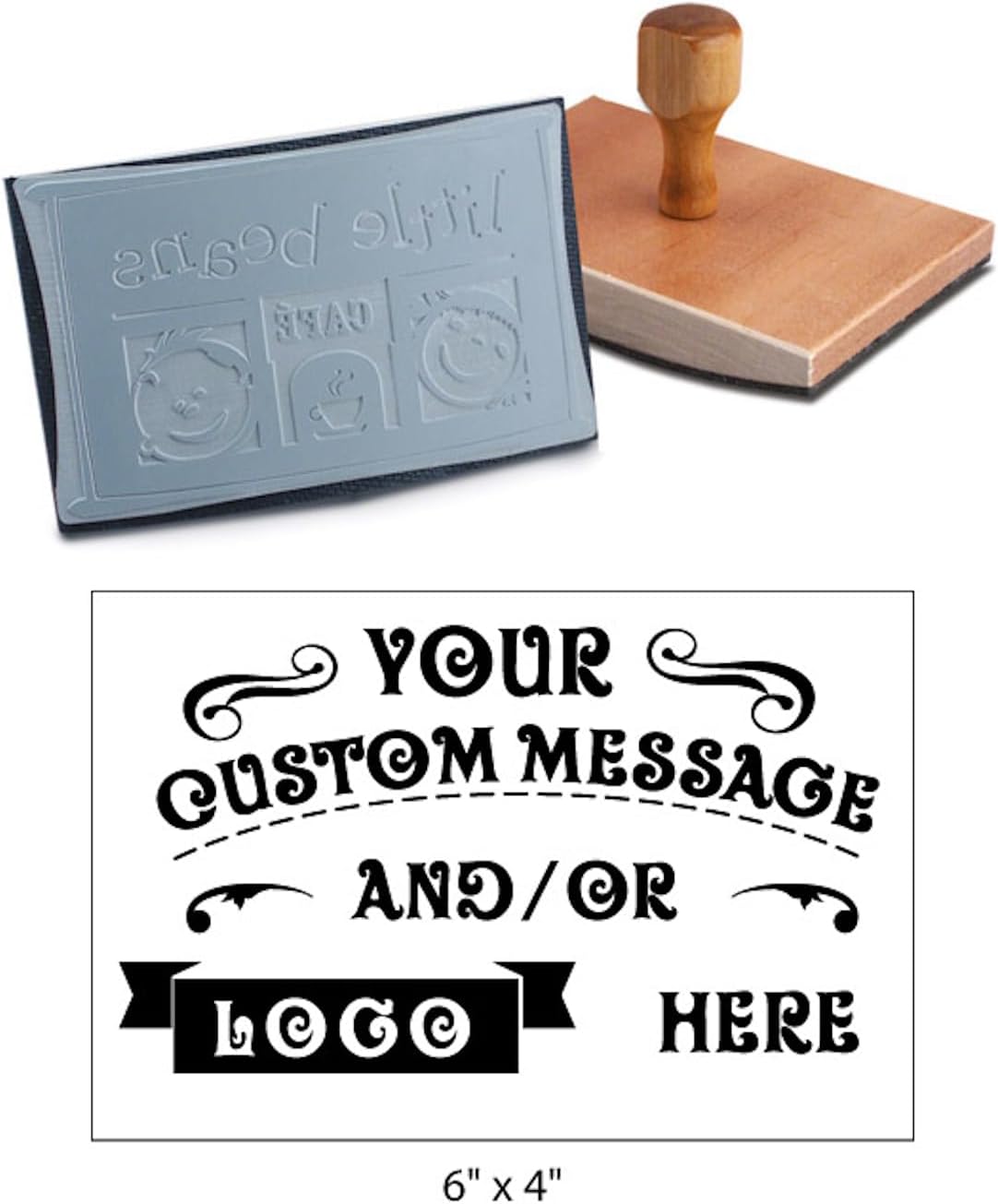 Amazon.com: UImprint Extra Large Custom Rocker Mount Wood Hand Rubber ...