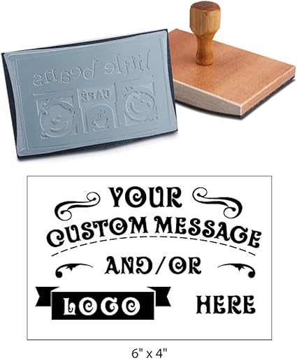 Amazon.com: UImprint Extra Large Custom Rocker Mount Wood Hand Rubber ...