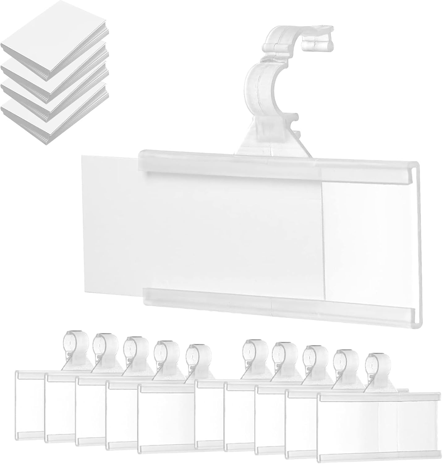 100Pcs Plastic Wire Shelf Label Holder, Reusable Shelf Label Holder, 1. ...