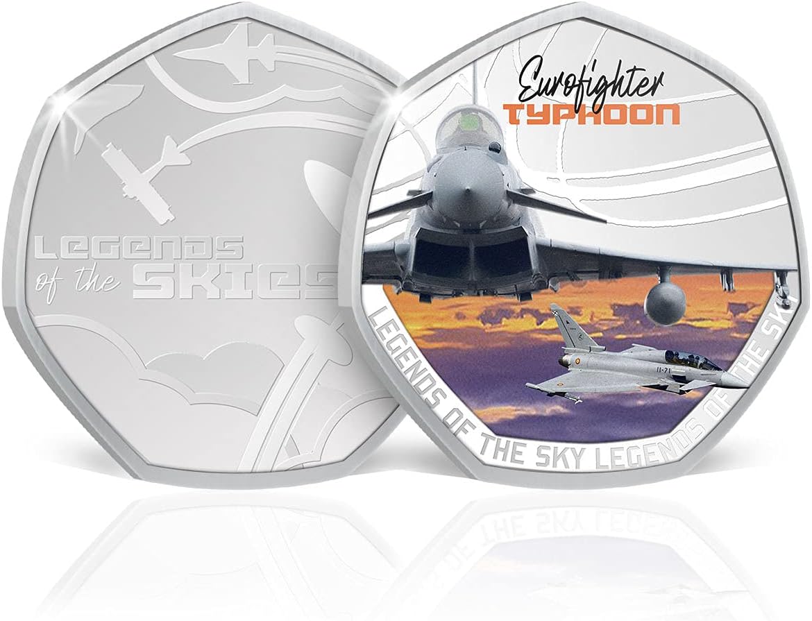 RAF Memorabilia Legends of the Skies 50p Shaped Collection Silver Fifty ...