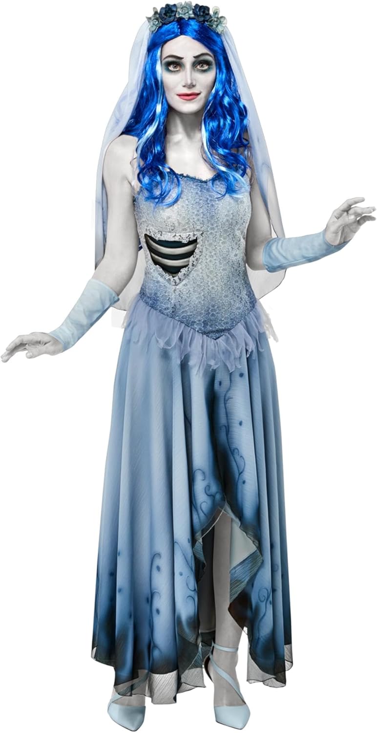 Amazon.com: Rubies Women's Corpse Bride Emily Costume Dress and Veil ...