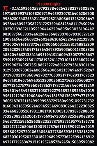 Amazon.com: Pi 1000 Digits: Pi Day Notebook for Mathematics Lover ...