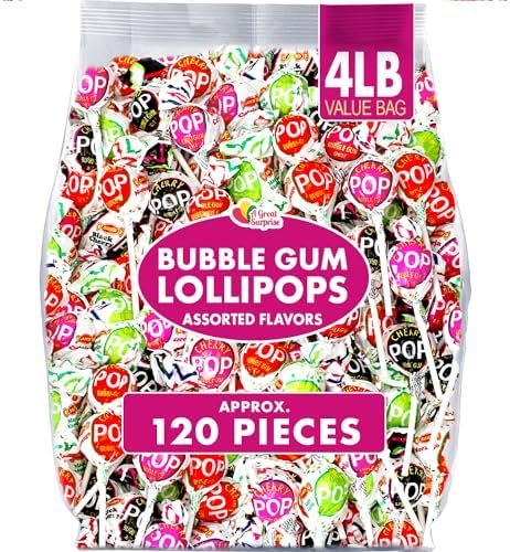 Amazon.com : Gum Lollipops - 4 Pounds - Bulk Suckers for Kids - St ...
