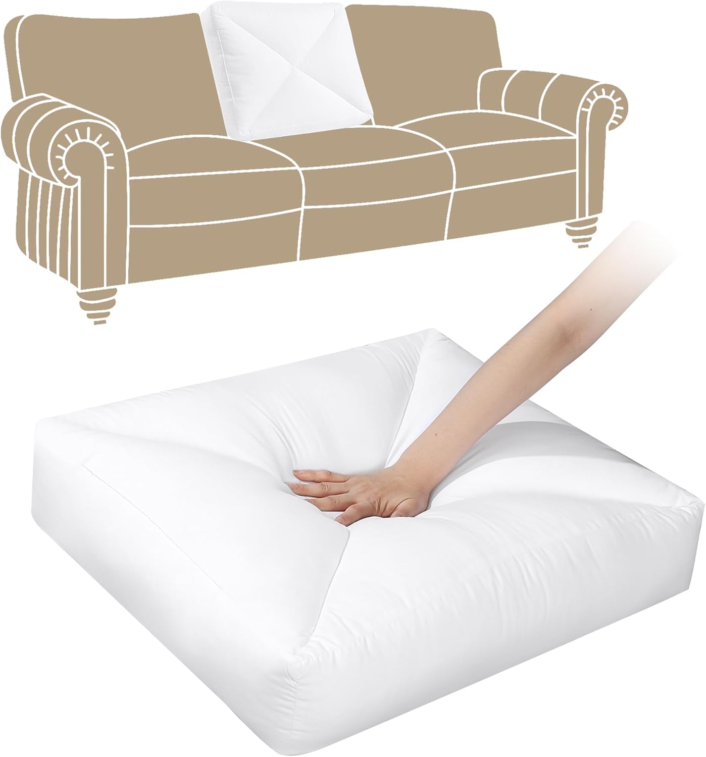 Amazon.com: HOMBYS Couch Back Cushion Replacement Removable Sofa Waist ...