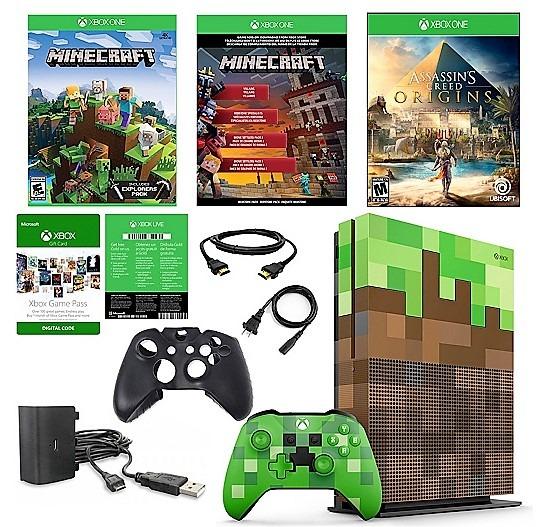Xbox One S 1TB Minecraft Limited Edition Console with Minecraft Full ...