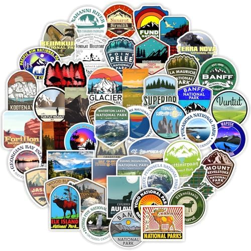 50 Pcs Canada National Parks Sticker Pack, Outdoor Nature Camping ...