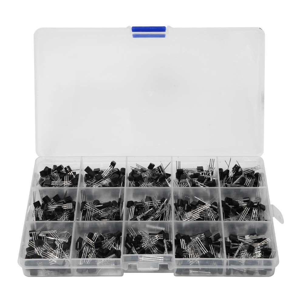 Transistors Assortment Kit, 600 Pcs Straight Insert NPN TO-92 PNP ...