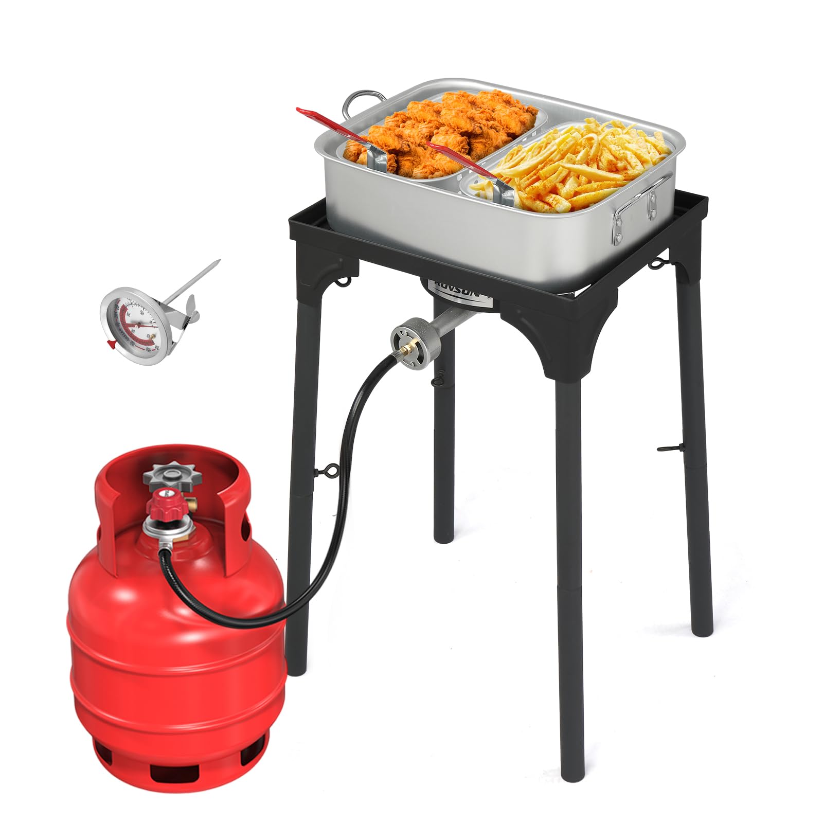 Amazon.com: ROVSUN 58,000 BTU Propane Fryer Set with Heightened Gas ...