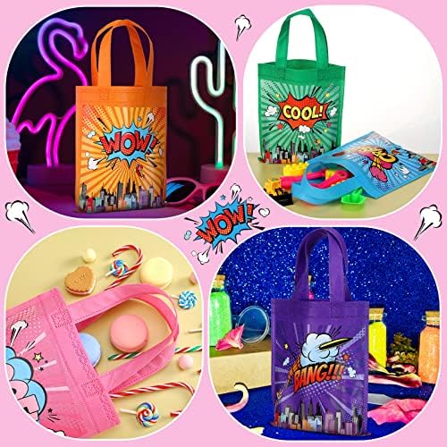 Amazon.com: Ferraycle 24 Pieces Hero Non Woven Tote Bags Comic Hero ...