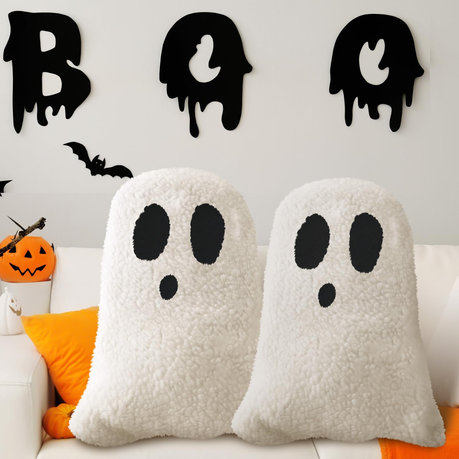 Amazon.com: Kigley 2 Pcs Halloween Throw Pillows Decorative Spooky ...