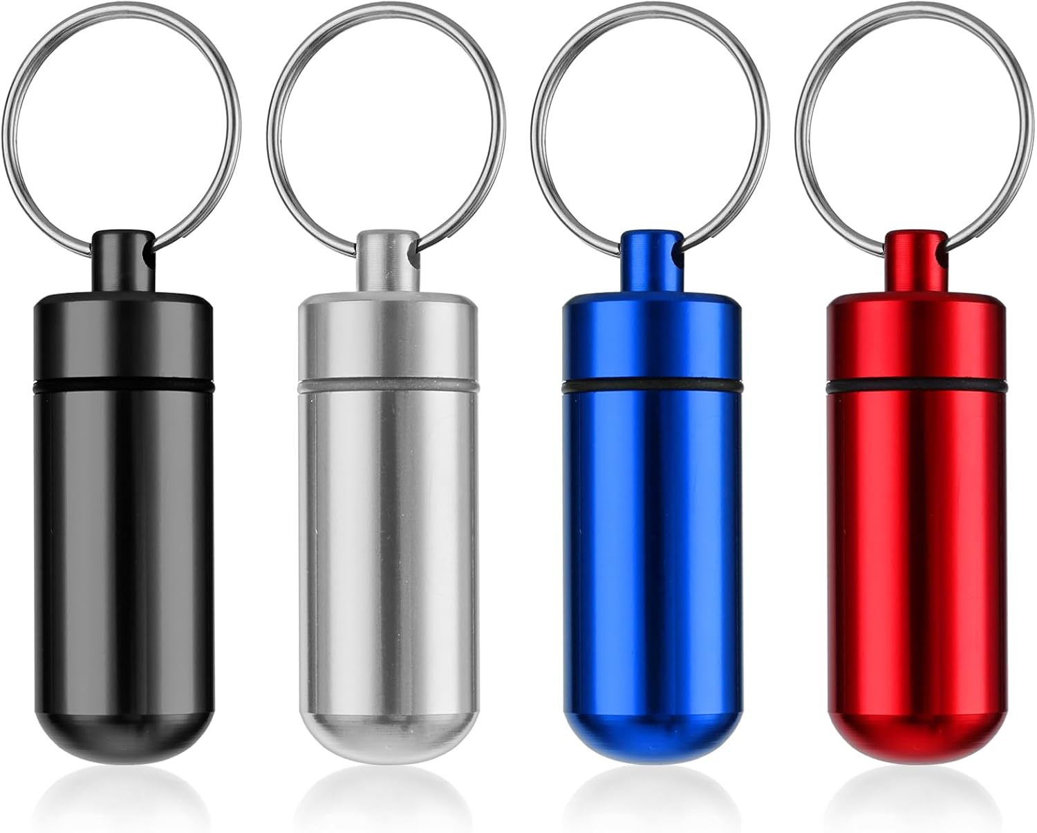 WLLHYF 4 Pack Keychain Pill Boxes Small Portable Medication Bottle ...