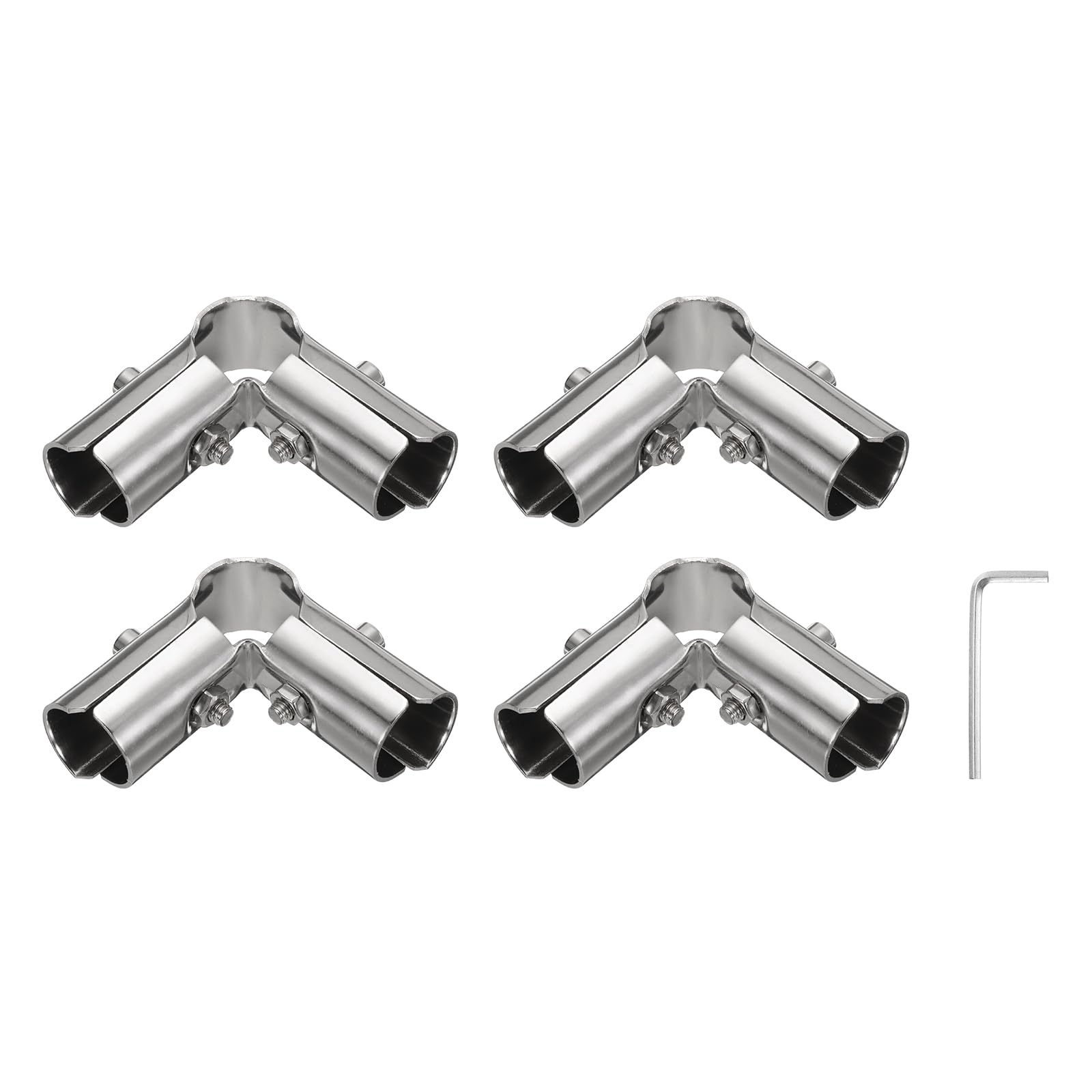 uxcell 4Pcs 90 Degree Structural Pipe Connectors 3 Way End Rails Clamp ...