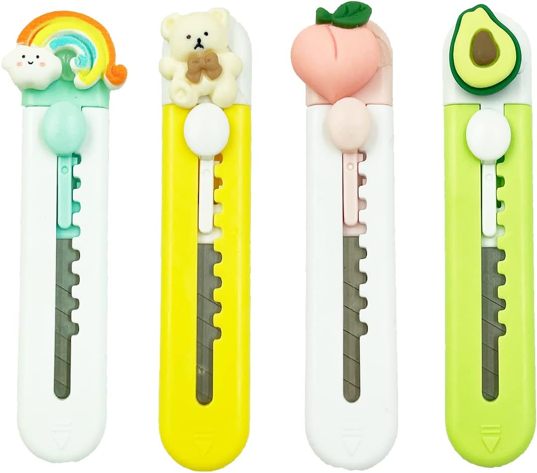 Amazon.com: Cute Box Cutter, 4Pcs Retractable Mini Art Cutter,Cloud ...