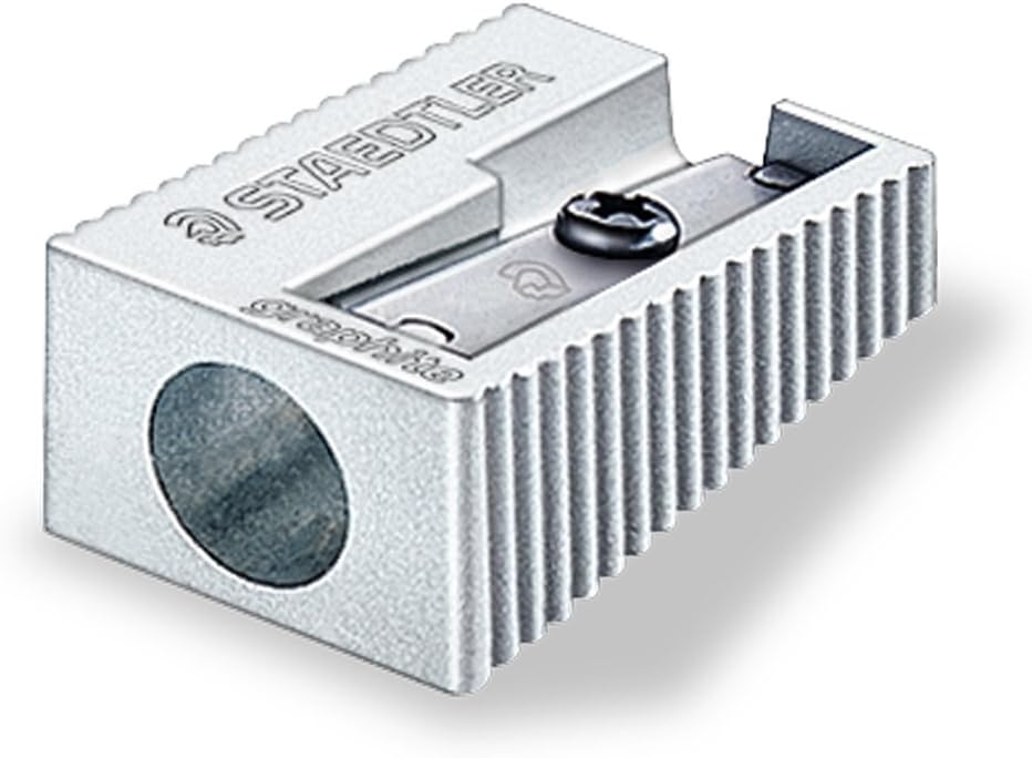 STAEDTLER Einloch-Qualitäts-Aluminium-Anspitzer X (Silber, 2) : Amazon ...
