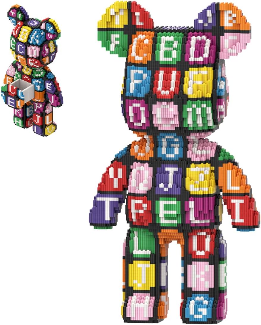 DAHONPA Animal Letter Pattern Bear Micro Building Blocks for Adults ...