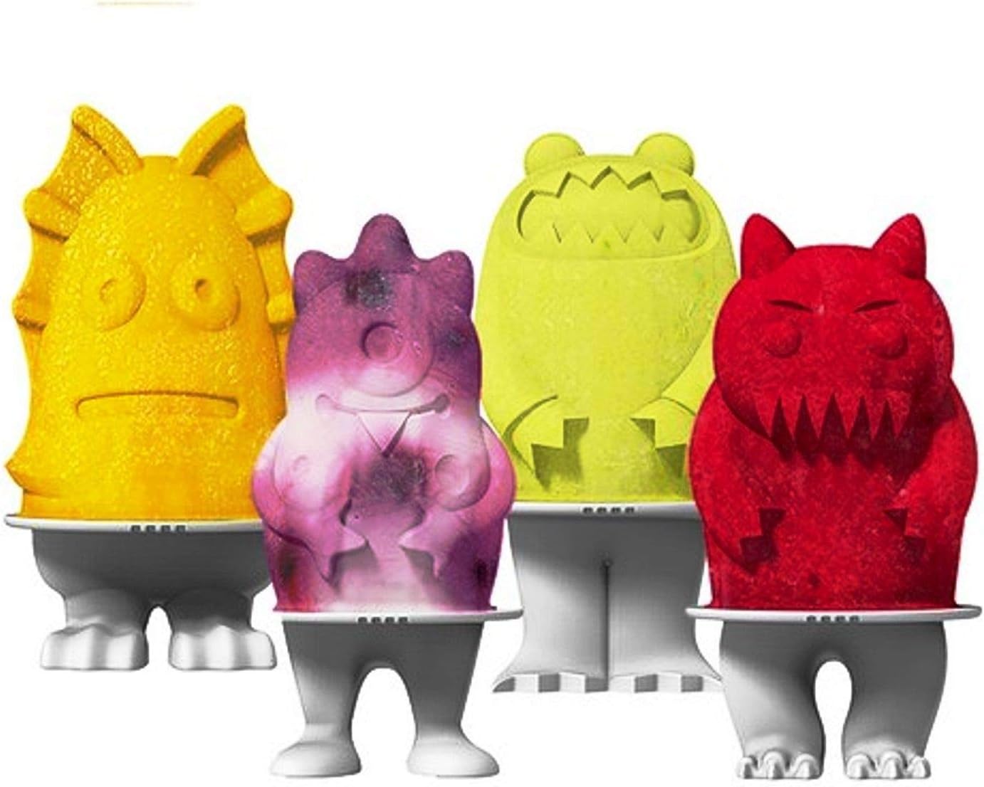 Tovolo Monsters Ice Pop Flexible Silicone Molds, 4 Monster Popsicle ...
