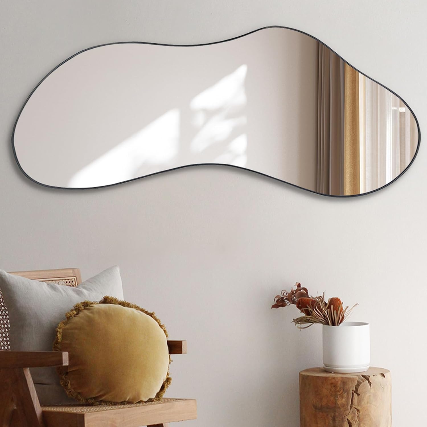 Amazon.com: DAOYIJIAJU Irregular Shaped Mirror, 47.25"x20.8 ...