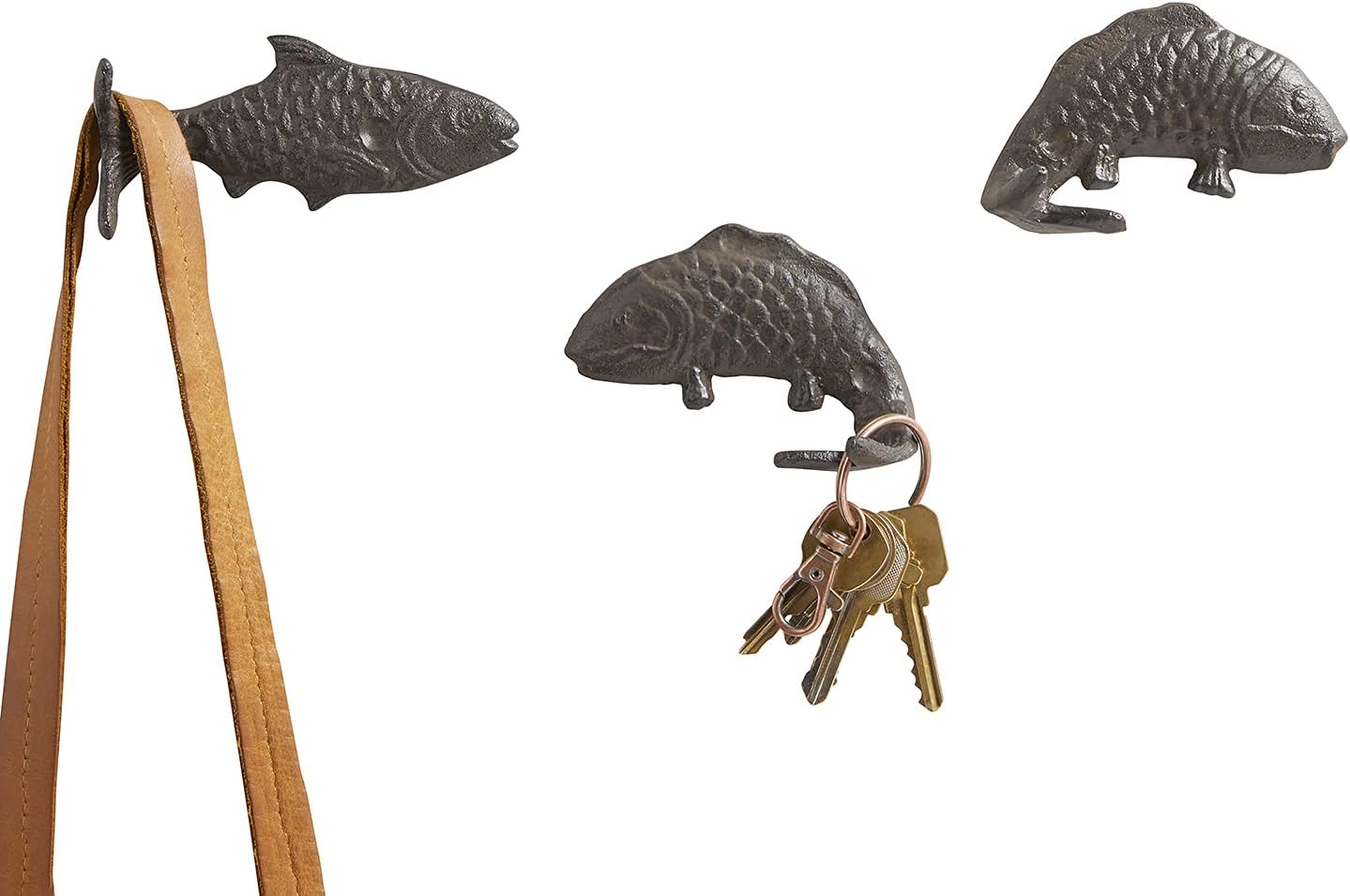 Amazon.com: HomeHand Nautical Anchor Cast Iron Black Fish Wall Hook ...