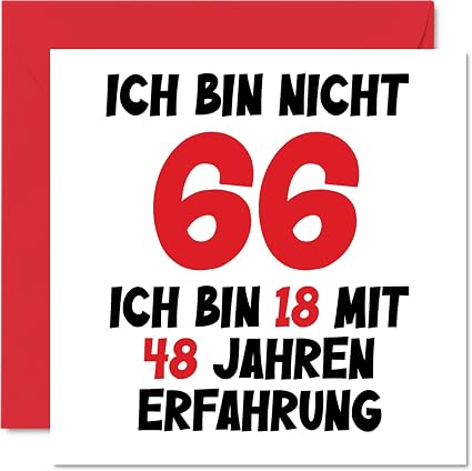 66. Geburtstagskarte Lustig für Männer Frauen Ihn Sie - Ich Bin 18 und ...