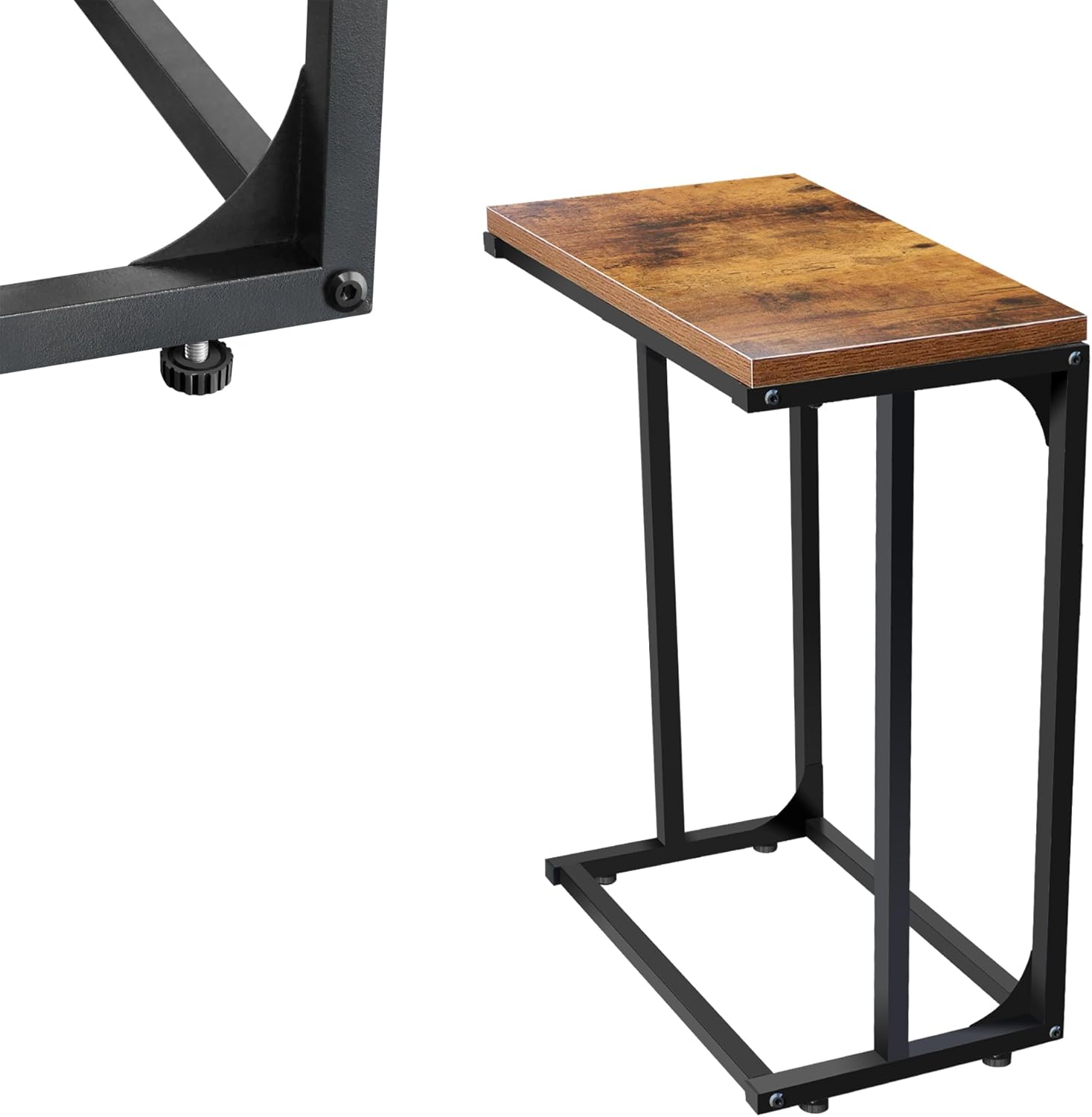 ANSIMIDA C Shaped Side Table, Industrial Bedside Table, Bed Side Table ...