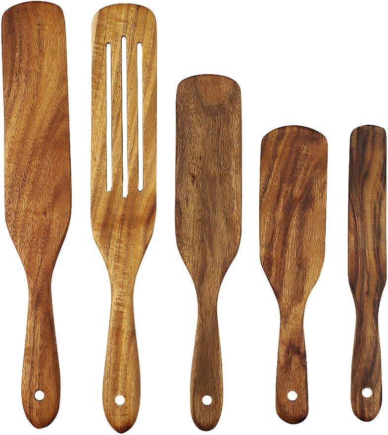 Amazon.com: Homeflowz Spurtles Kitchen Tools Wooden - 6 PCS Spurtle Set ...