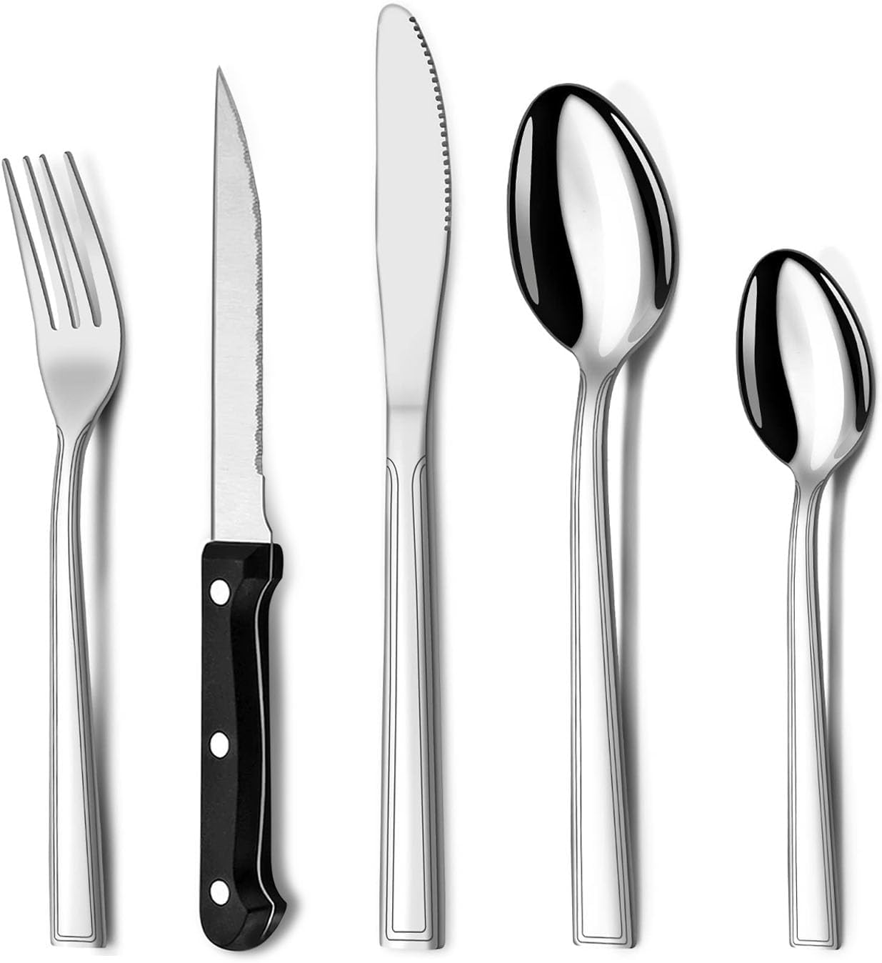 JGJGJG Ensemble de couverts,Couverts de table pour 6 personnes ...