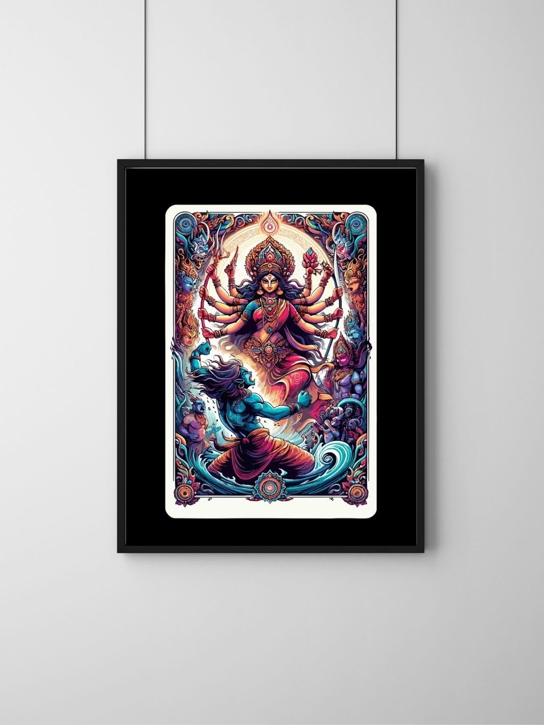 Devi Durga Power Poster | Dynamic Pose | Invincible Goddess | Artistic ...