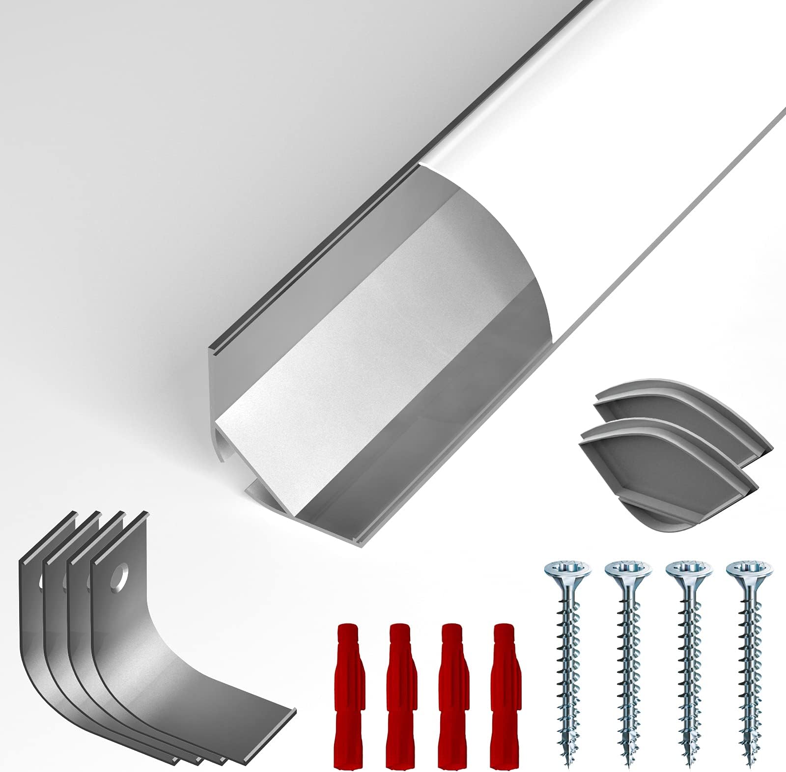 LED Eckprofil NITO von alupona® | 1 x 2 Meter | Eloxiert | milchige ...