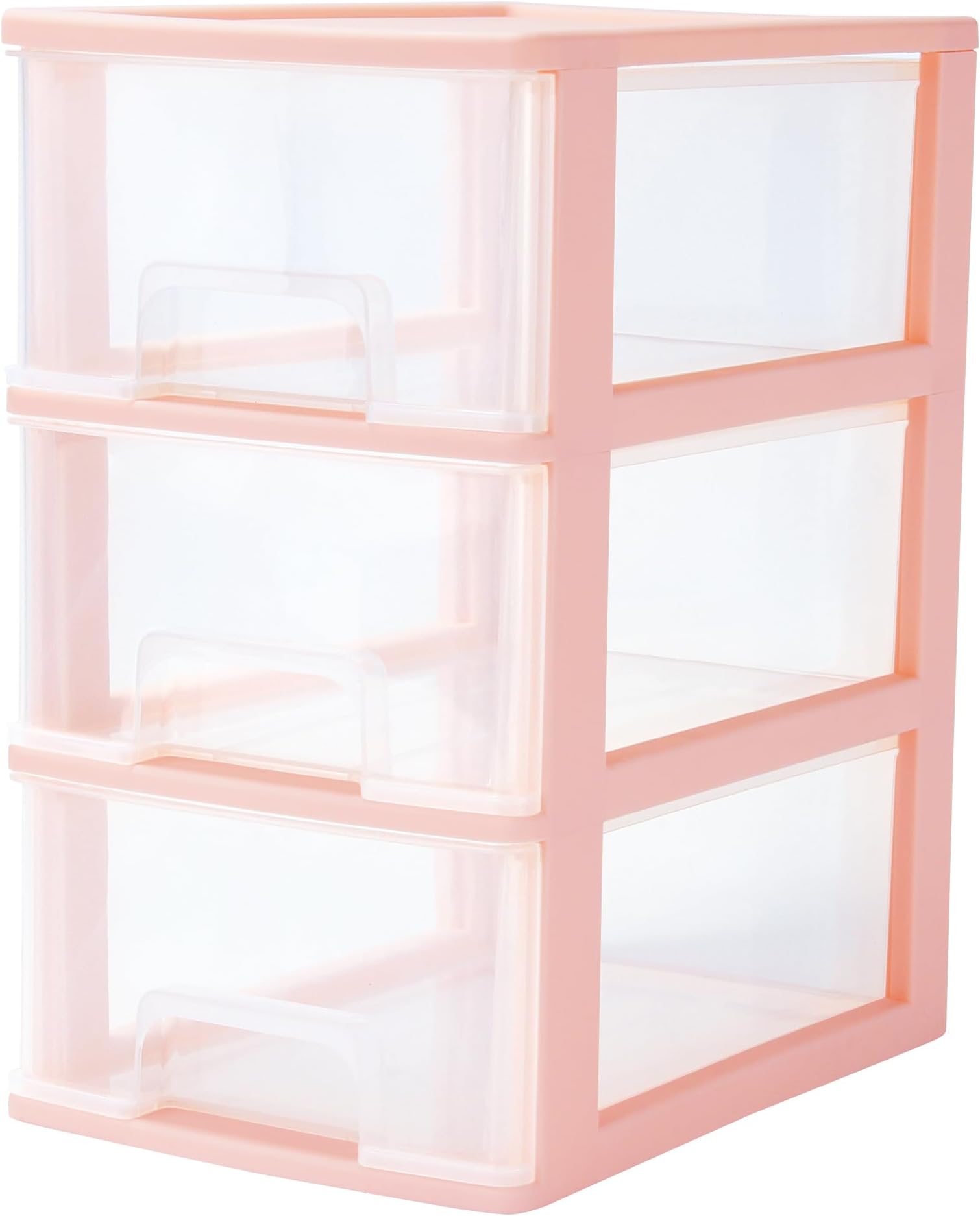 Amazon.com: BYCY Pink 3 Layers Stackable Makeup Organizer Drawers ...
