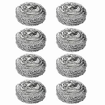 8pk Heavy Duty Spiral Stainless Steel Scourers | Rust Resistant Soft ...