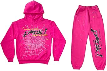 Amazon.com: mnizgrf Spider Pink Hoodie Men's Women Tracksuit 2 Piece ...