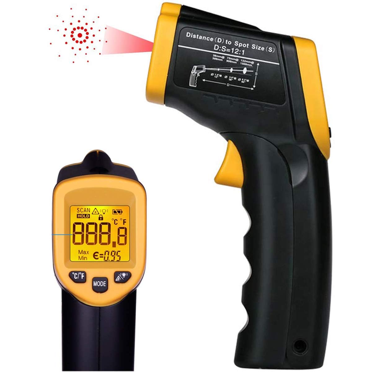 Infrared Thermometer Gun,Temperature Gun, Non-Contact Digital Laser ...